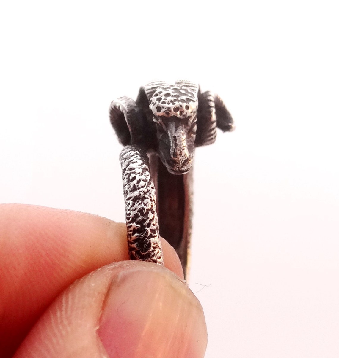 Silver Goat Ring Ram Ring in Sterling Silver Black Sheep - Etsy UK