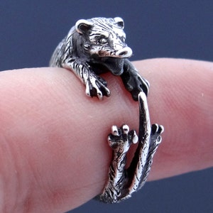 Opossum Ring, Possum, 925 Sterling Silver Ring, Animal Ring, Handmade ...