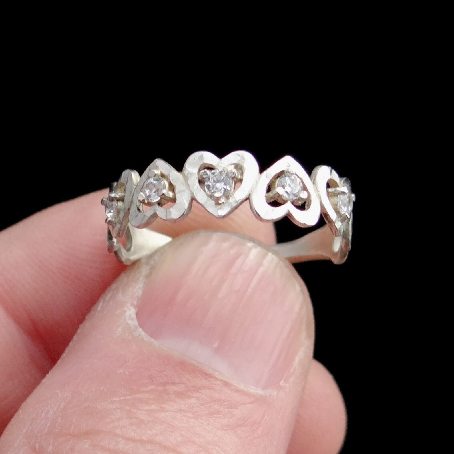 Sterling Silver LOVE RING With Cubic Zirconia White Zirconia - Etsy