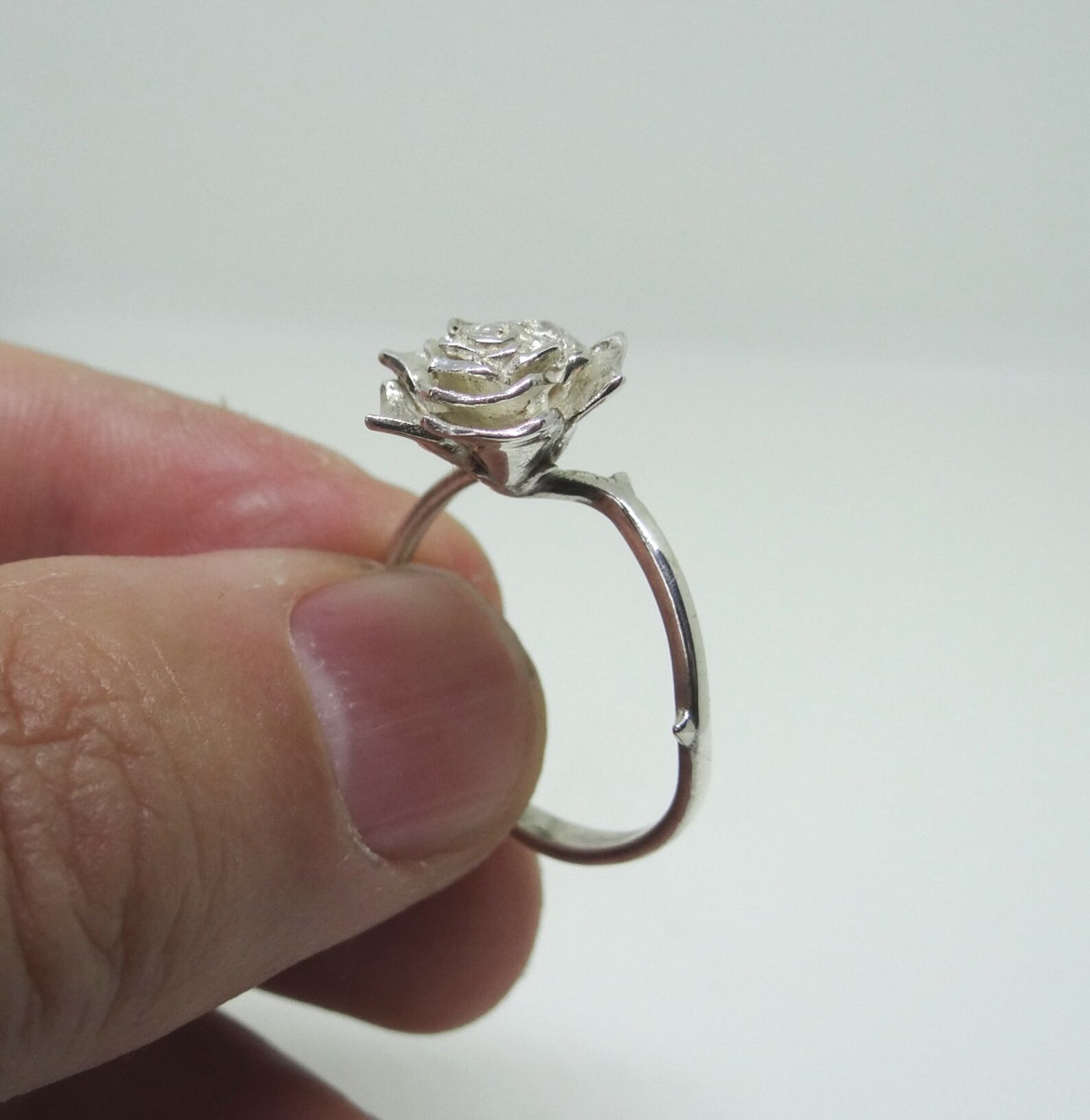 Sterling Silver Rose Flower Ring Handmade Gift for Her - Etsy