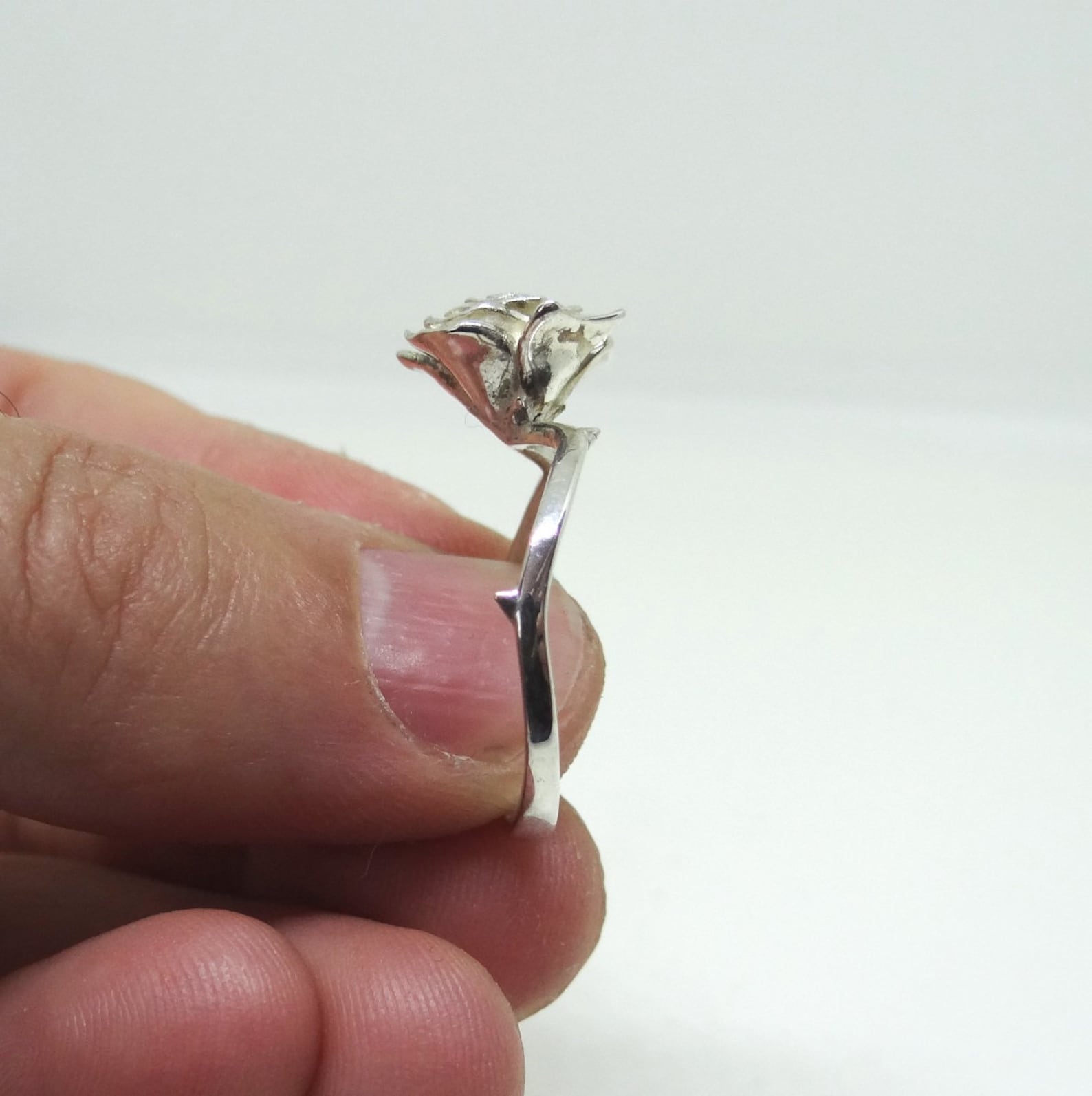 Sterling Silver Rose Flower Ring Handmade Gift for Her - Etsy