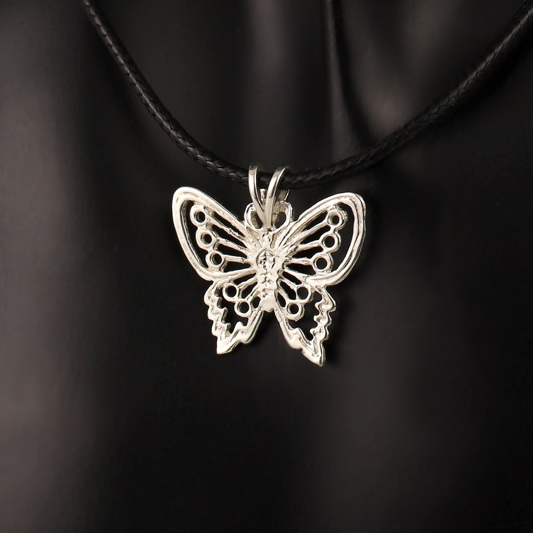 Silver Butterfly Necklace, Tiny Butterfly Necklace, Dainty Minimalist ...