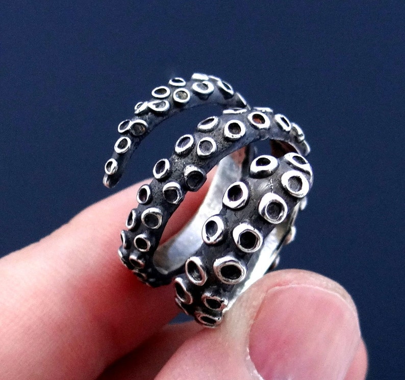 Octopus Ring in Sterling Silver Tentacle Ring Octopus - Etsy