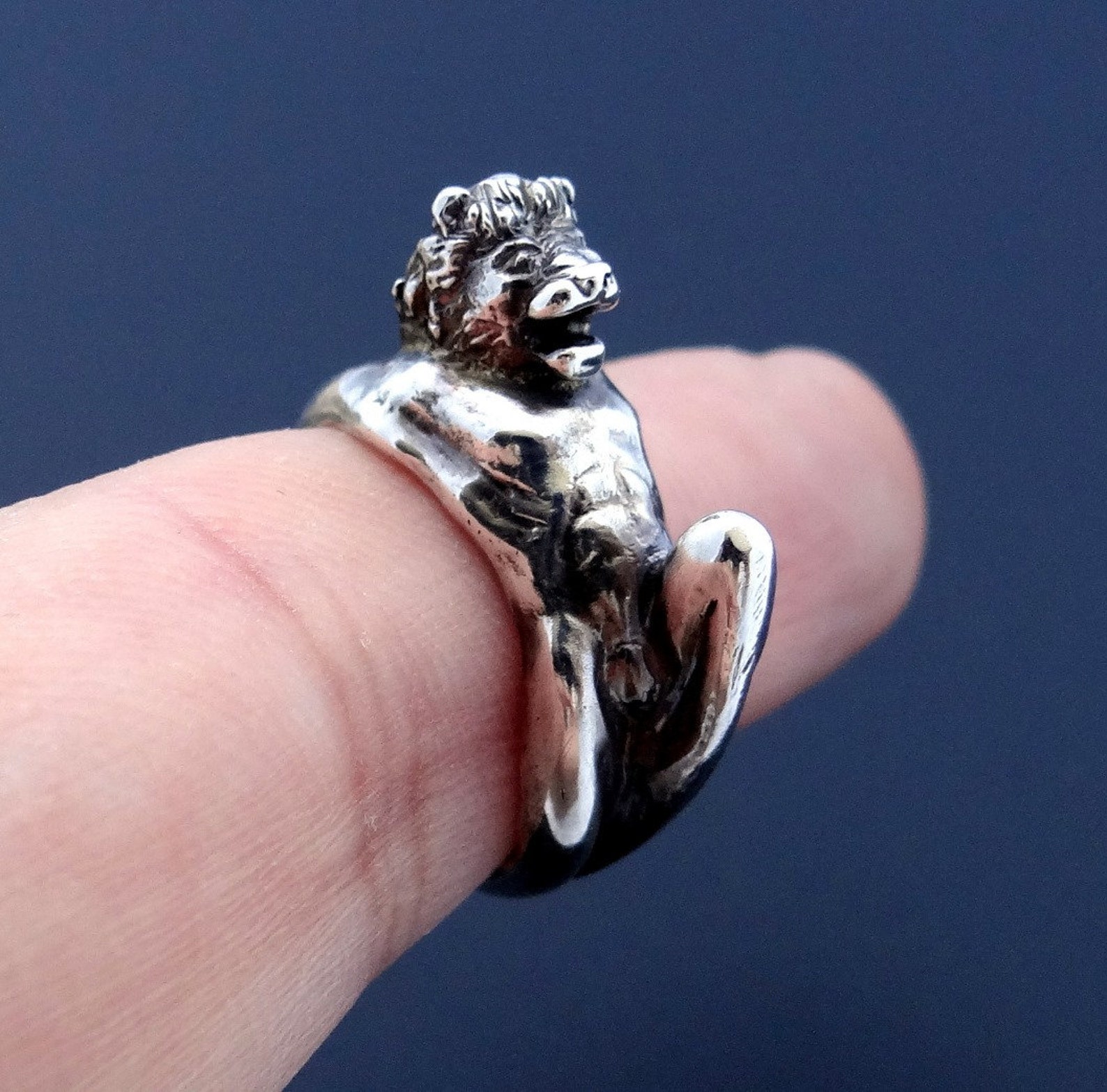 Sterling Silver Lion Ring Lion Man Lion Lion King Power - Etsy