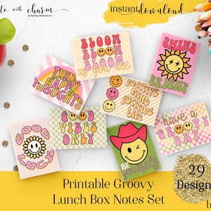 Groovy Retro Lunch Box Notes for Kids Back to School Notes ...