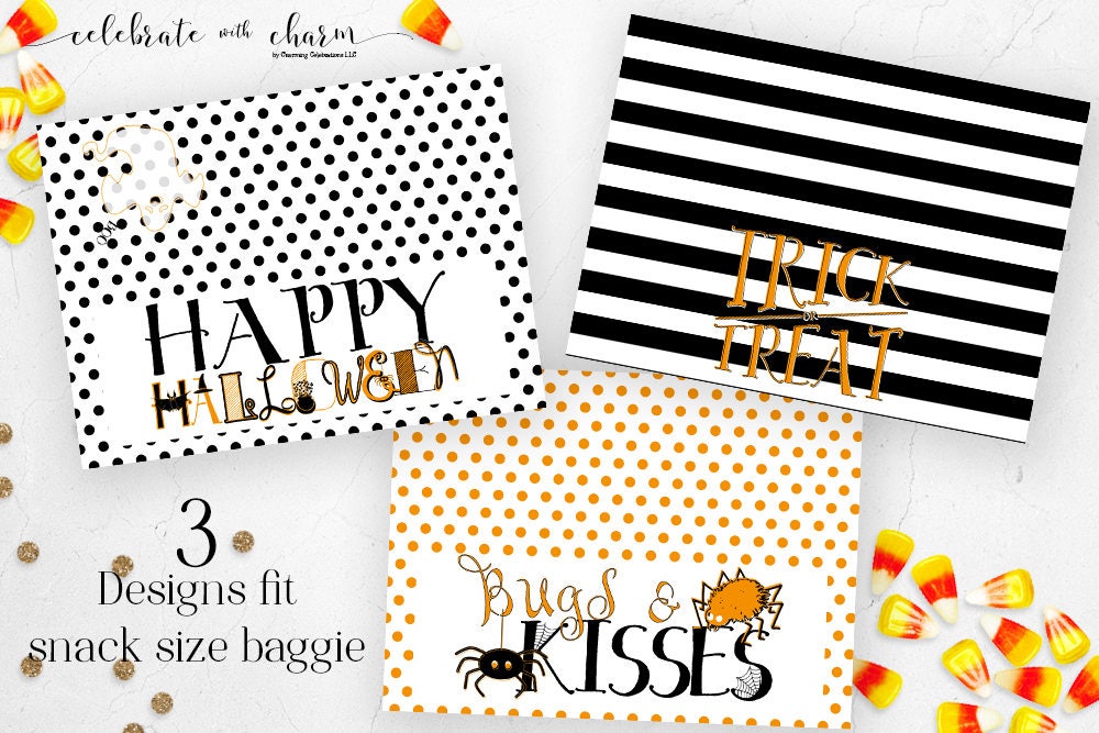 Halloween Favor Tags Treat Tags Trick or Treat Bugs and - Etsy
