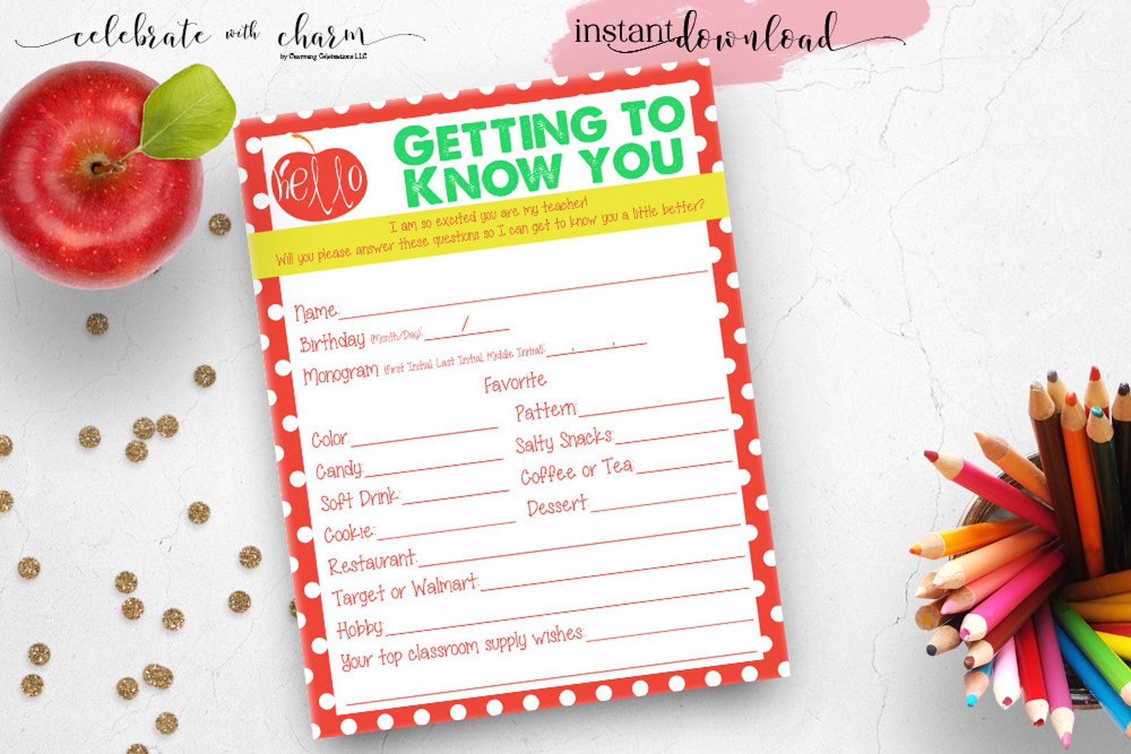 Getting to Know You Teacher Teachers Favorite Things Teacher ...