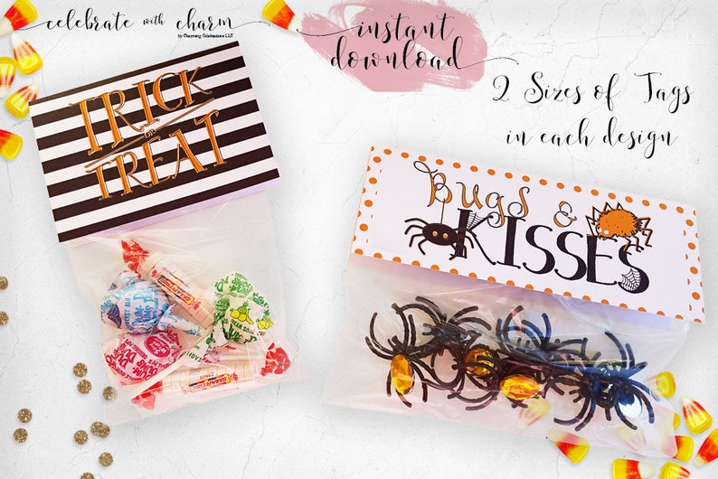 Halloween Favor Tags Treat Tags Trick or Treat Bugs and - Etsy