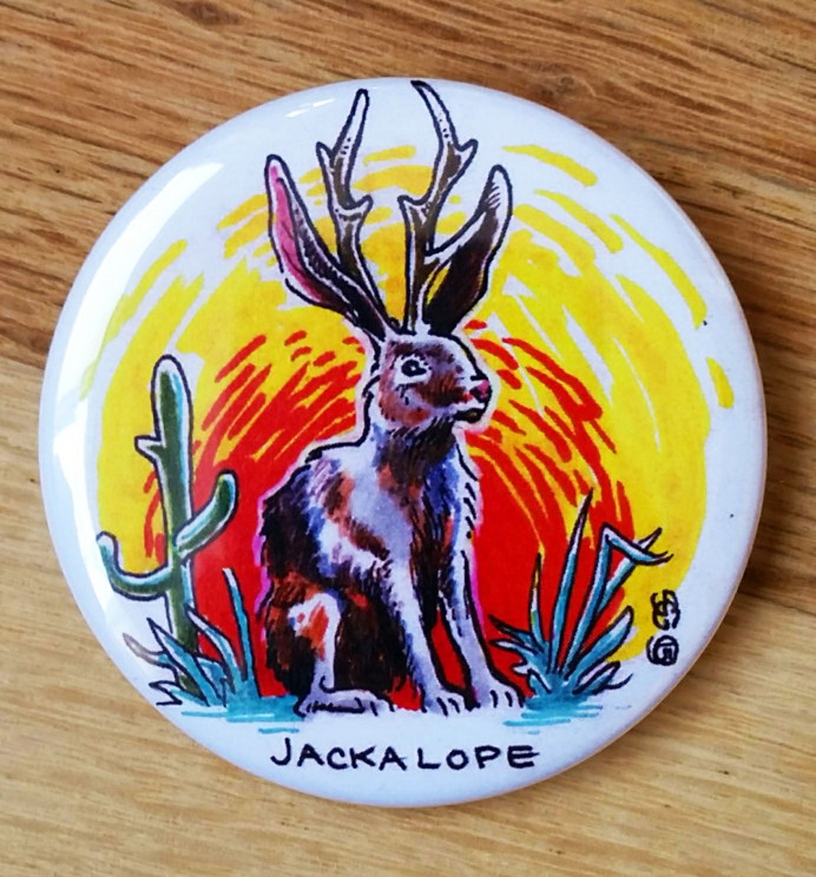 Jackalope Cryptid Commemorative Illustration Button | Etsy