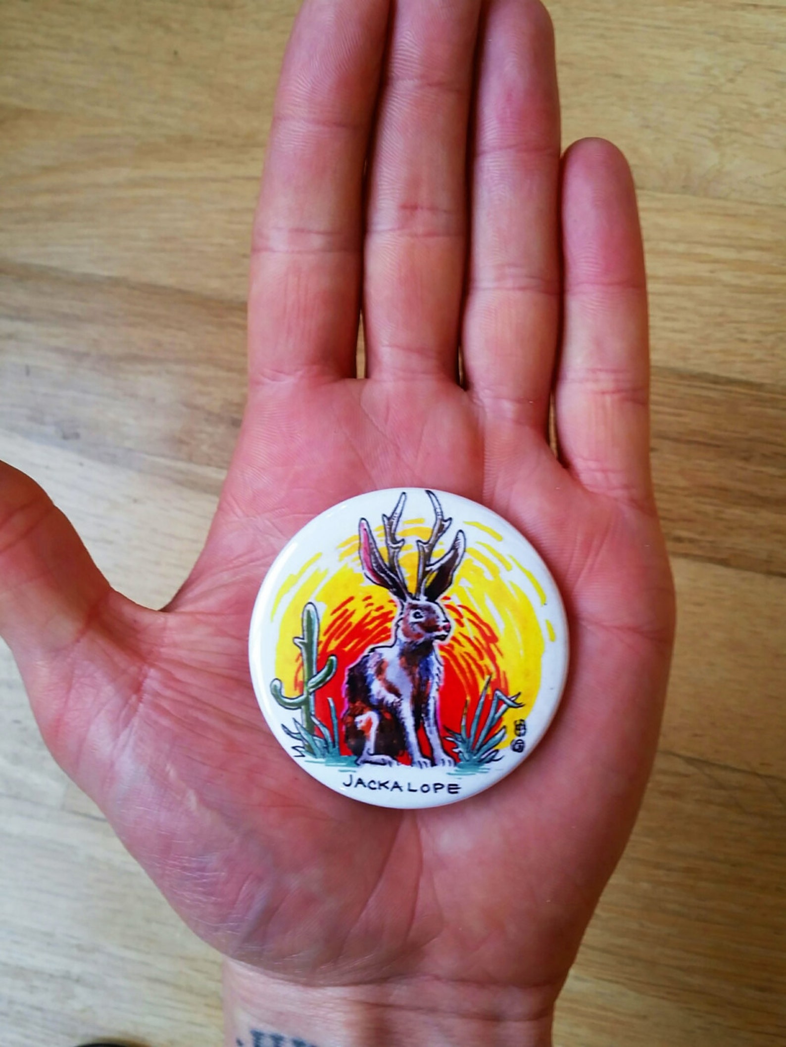 Jackalope Cryptid Commemorative Illustration Button - Etsy