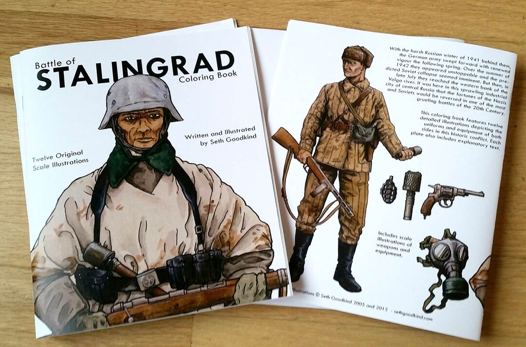 World War II Communist Stalingrad Illustration Adult Coloring Book - Etsy