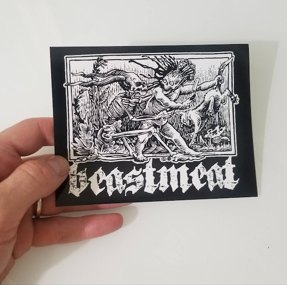 Demonic Woodcut Sacrifice Metal Art Sticker | Etsy