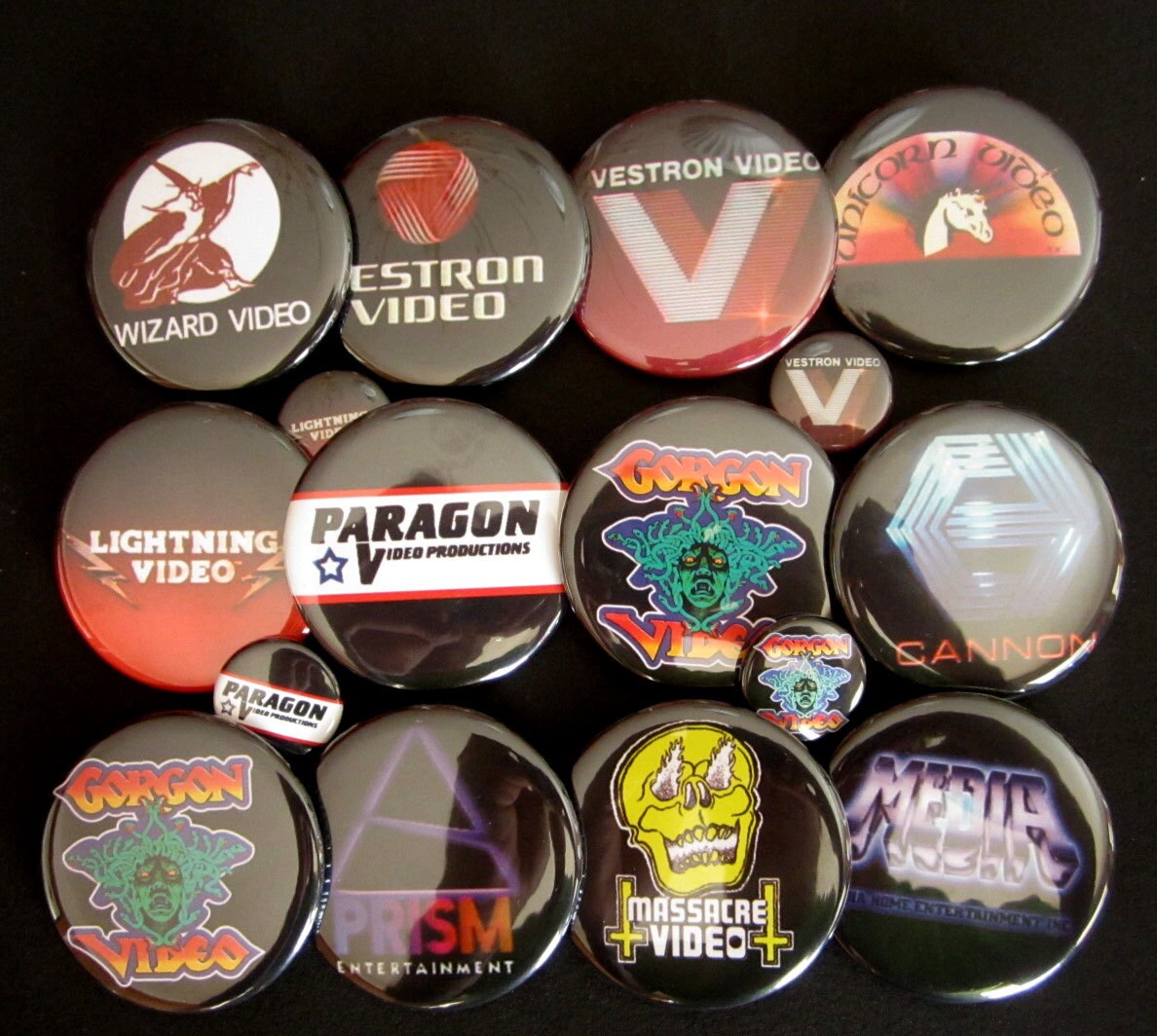 VHS Video Retro Logo Buttons Large - Etsy