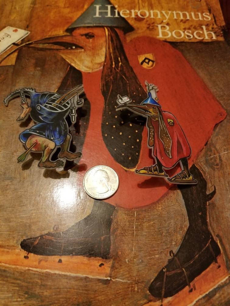 Hieronymus Bosch Red Funnel Bird Monster Shrinky Dink Pin | Etsy