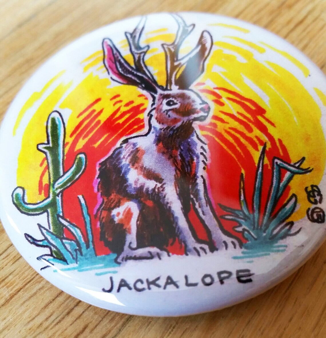 Jackalope Cryptid Commemorative Illustration Button | Etsy