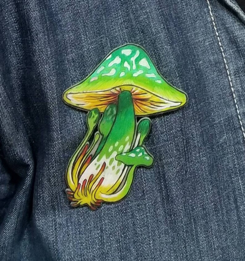 Mushroom Forest Fungus Shrinky Dink Pin | Etsy