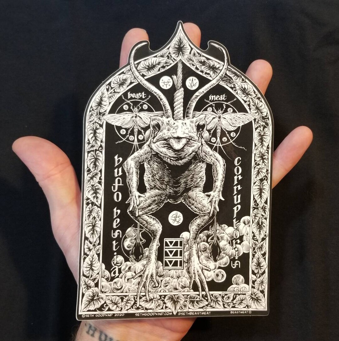 Satanic Beast Toad Black Metal Demon Sticker - Etsy