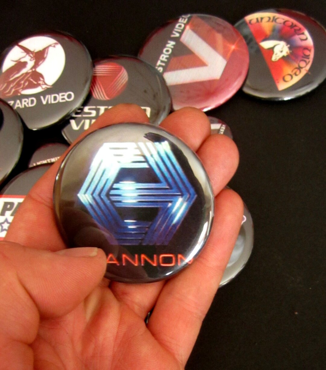 VHS Video Retro Logo Buttons Large - Etsy