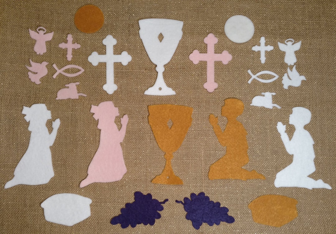 First Holy Communion Felt Stickers Gold / Pink / White - Etsy