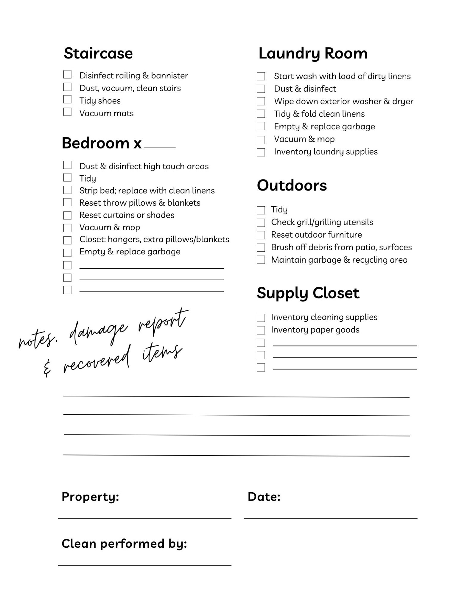 Bundle Short-term Rental Listing Checklists: Inventory - Etsy