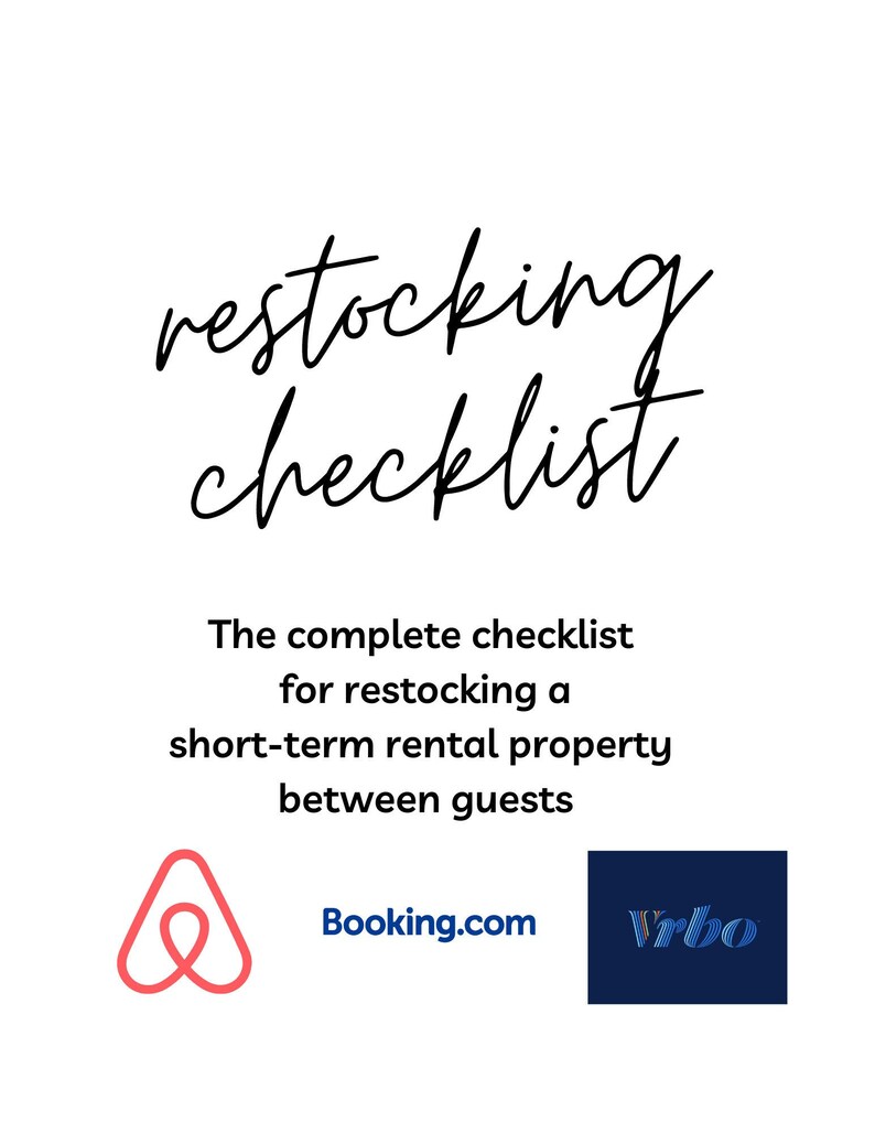Short-term Rental Restocking Checklist - Etsy