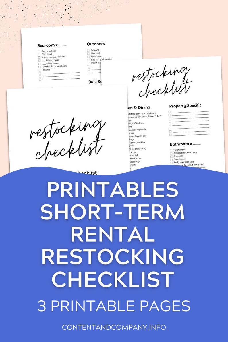 Short-term Rental Restocking Checklist - Etsy