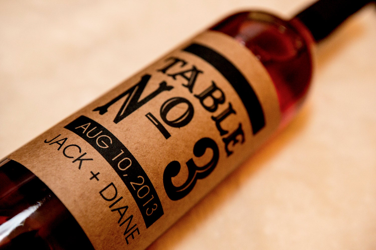 12 Custom Table Number Bottle Label - Etsy