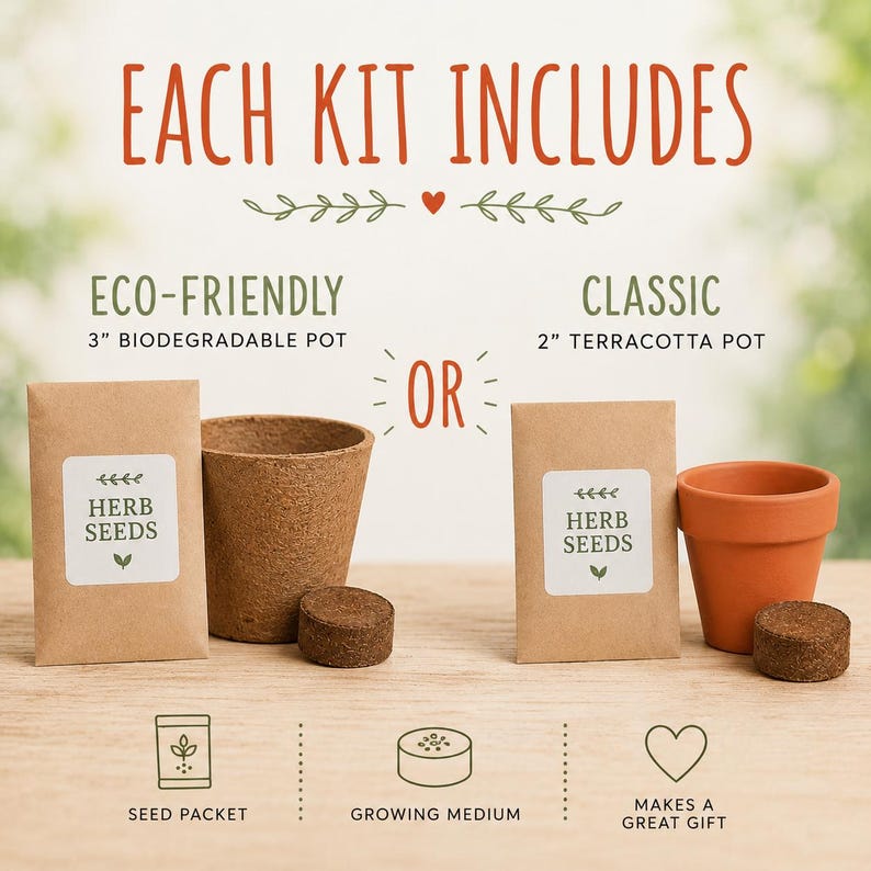 DIY Herb Grow Kit – Choose Your Herb – Mini Terracotta or Eco-friendly ...