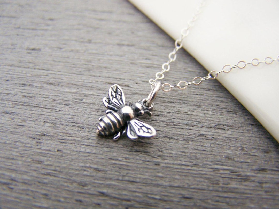 3D Bumblebee Charm Sterling Silver Necklace - Bee Pendant - Gift for ...