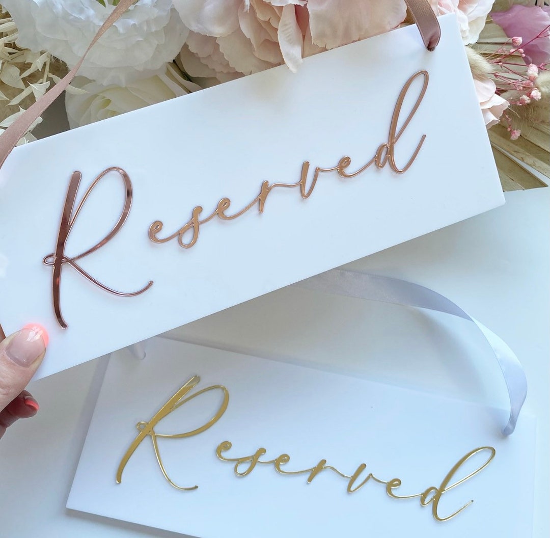 Reserved Signs 3D Mirrored Acrylic Sign Reserved Wedding Sign Reserved ...