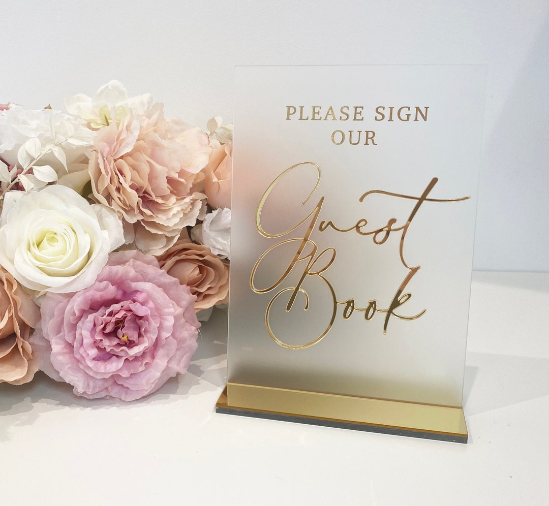 3D Acrylic Guestbook Sign- Please Sign Our Guestbook Sign- Perspex ...
