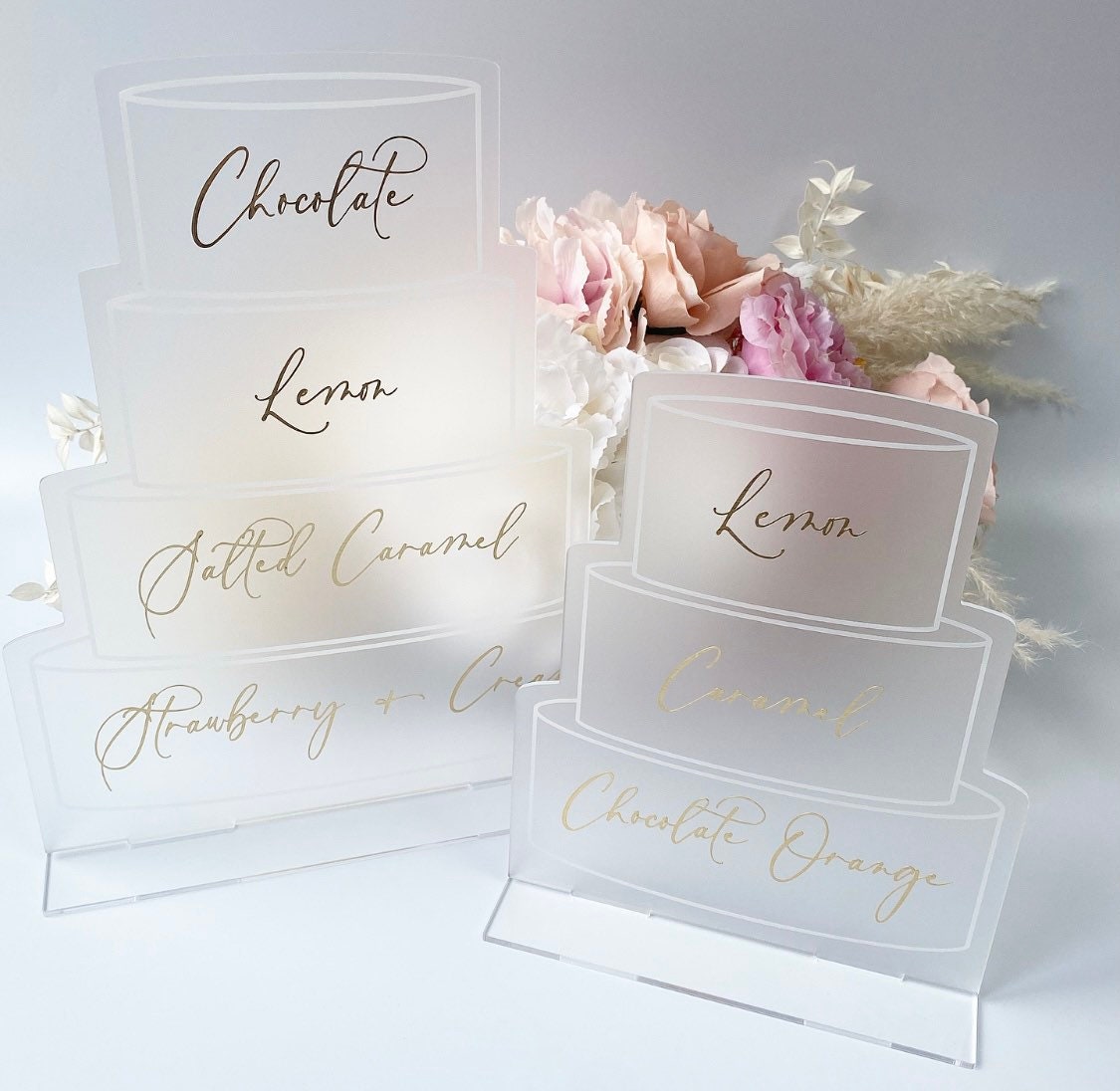 Cake Menu Sign- Wedding Cake Sign- Wedding Cake Flavour Sign- A5 A4 ...