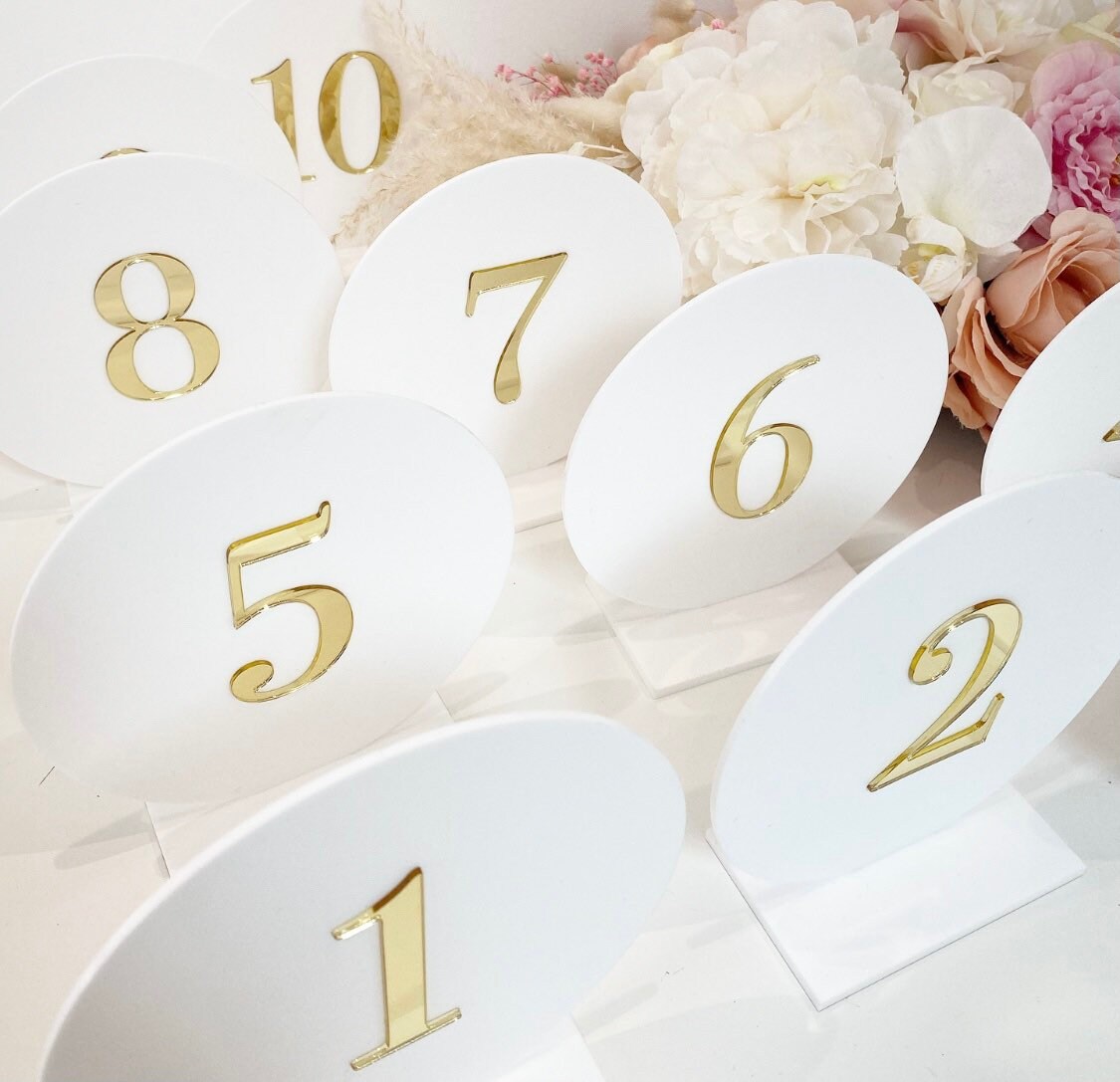 3D Circular Table Numbers- Perspex- Acrylic- Perspex Table Numbers ...