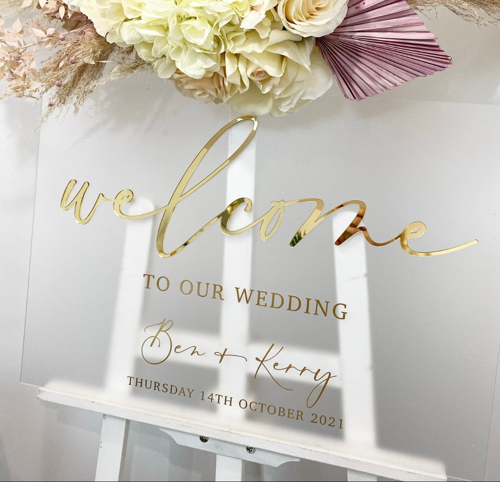 Perspex 3D Wedding Welcome Sign Frosted Perspex Wedding Sign | Etsy UK