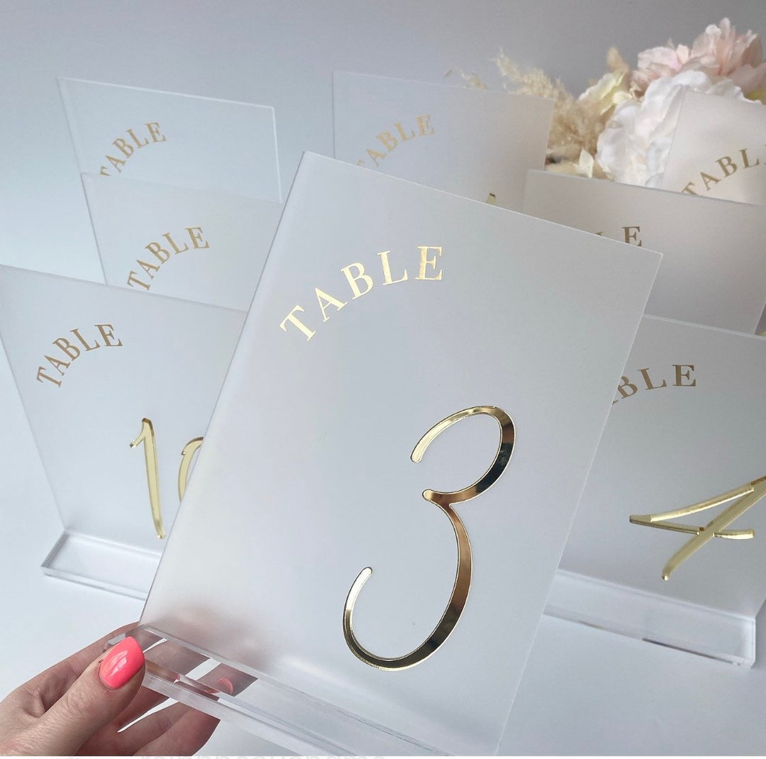 3D FROSTED PERSPEX Table Numbers- Perspex- Acrylic- Perspex Table ...