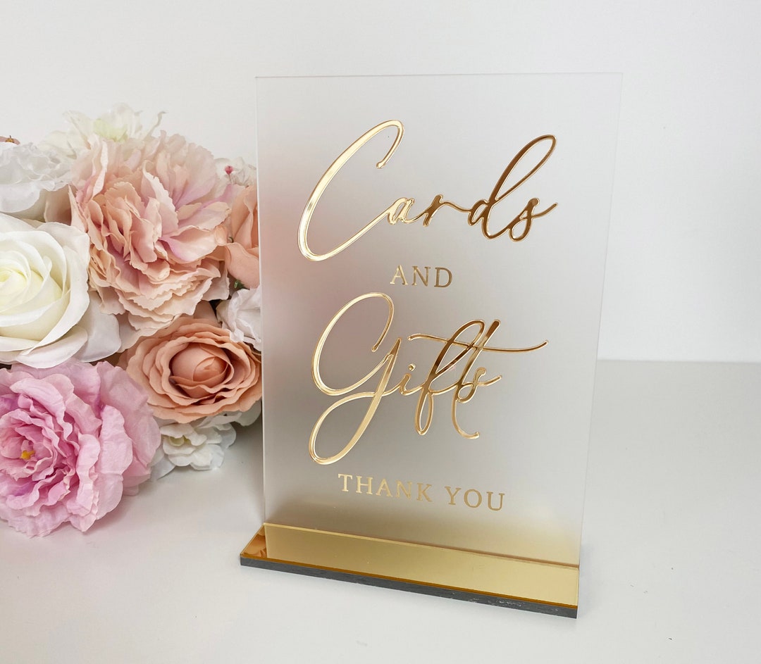 3D Acrylic Cards and Gifts Sign- Cards and Gifts Sign- Perspex Wedding ...