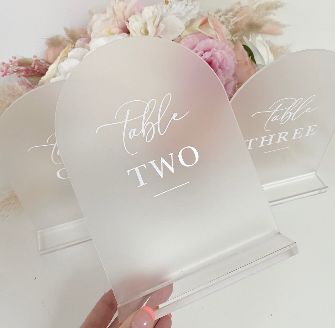 FROSTED PERSPEX ARCH Table Numbers Perspex Acrylic Perspex - Etsy