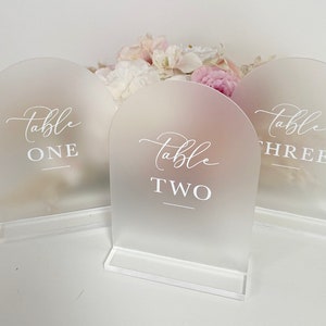 FROSTED PERSPEX ARCH Table Numbers Perspex Acrylic Perspex - Etsy