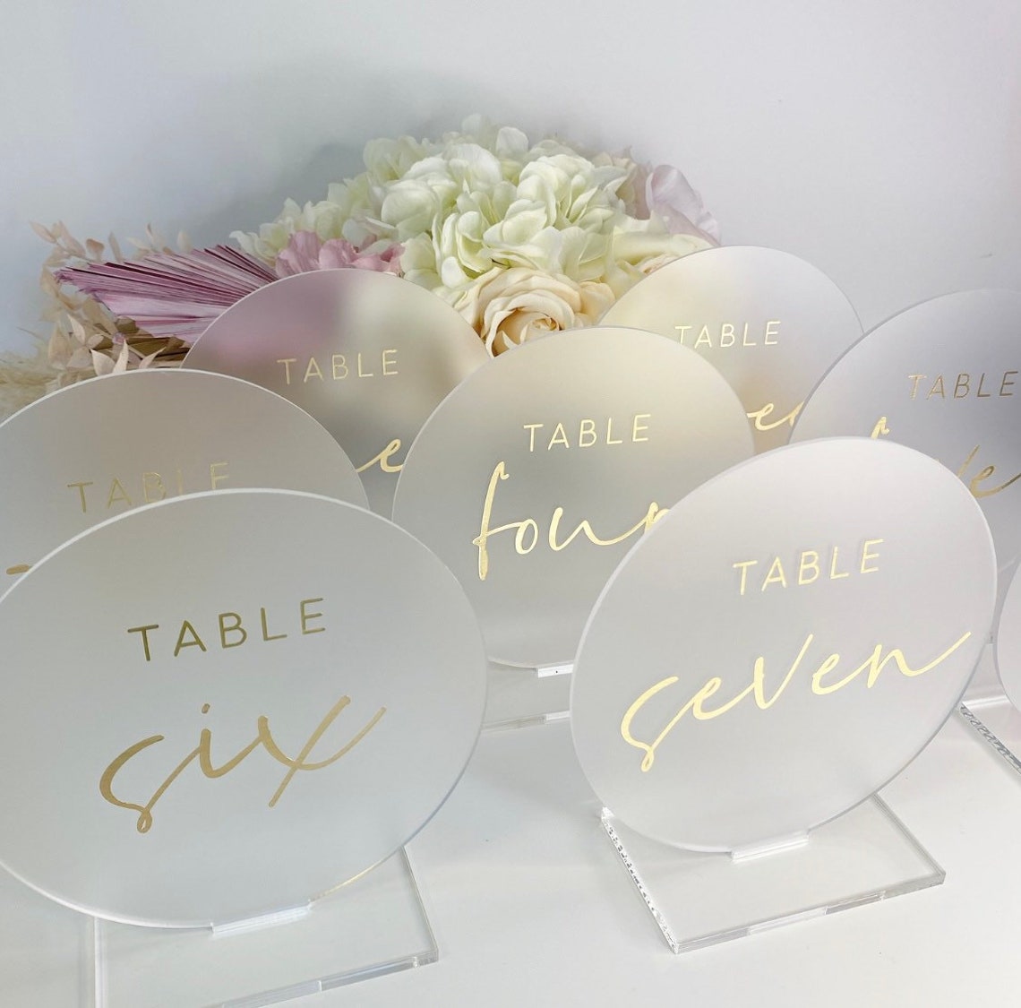 FROSTED Circular Table Numbers Perspex Acrylic Perspex | Etsy UK