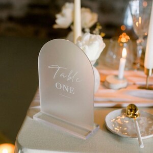 FROSTED PERSPEX ARCH Table Numbers Perspex Acrylic Perspex - Etsy