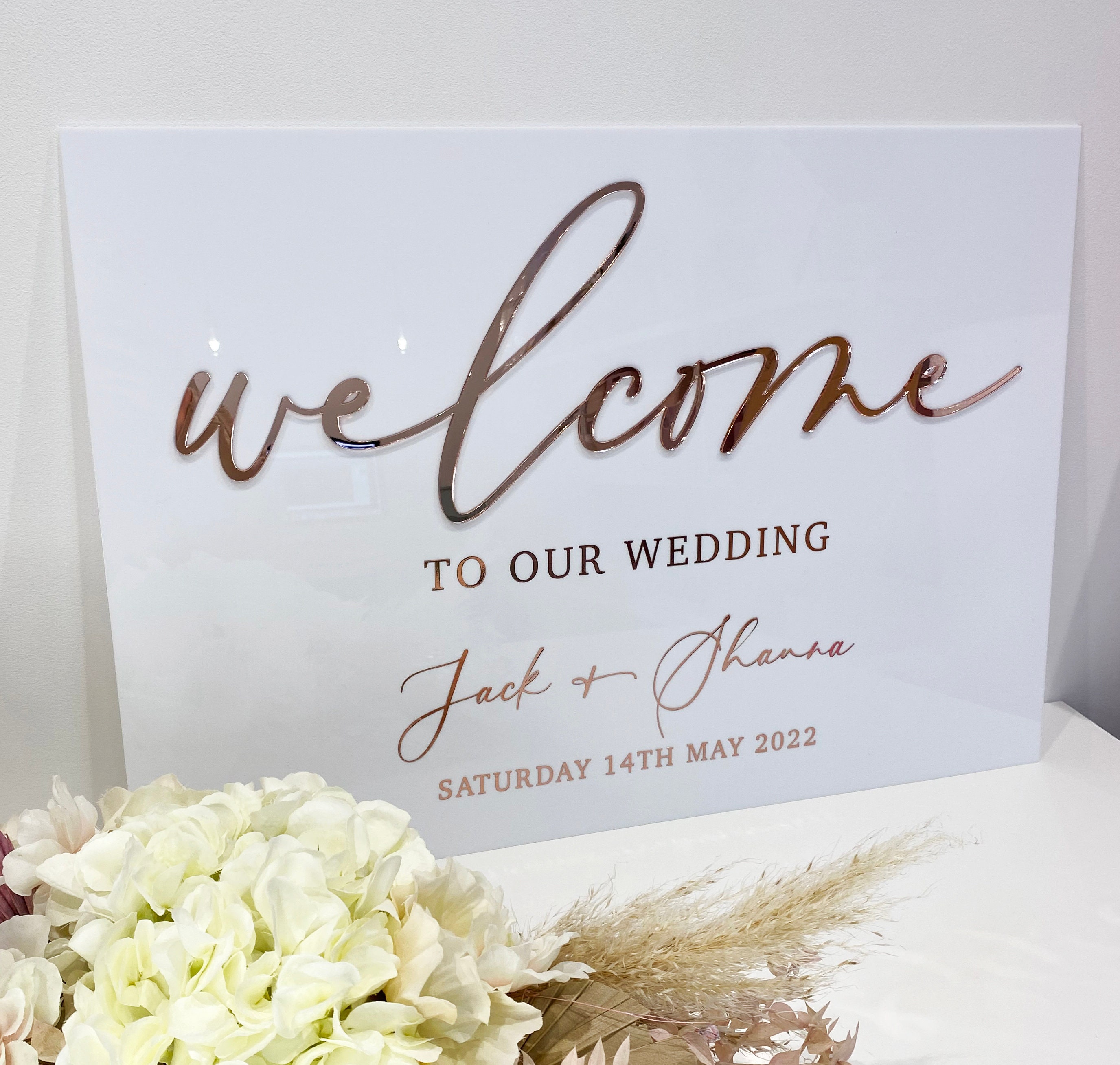 Perspex 3D Wedding Welcome Sign White Perspex Wedding Sign - Etsy UK