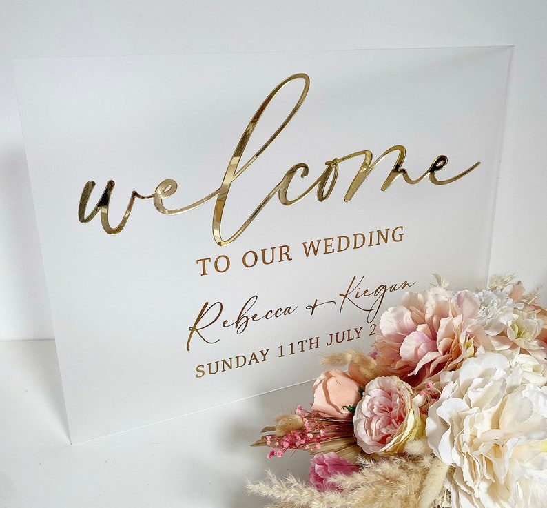 Perspex 3D Wedding Welcome Sign- Frosted Perspex Wedding Sign- Frosted ...