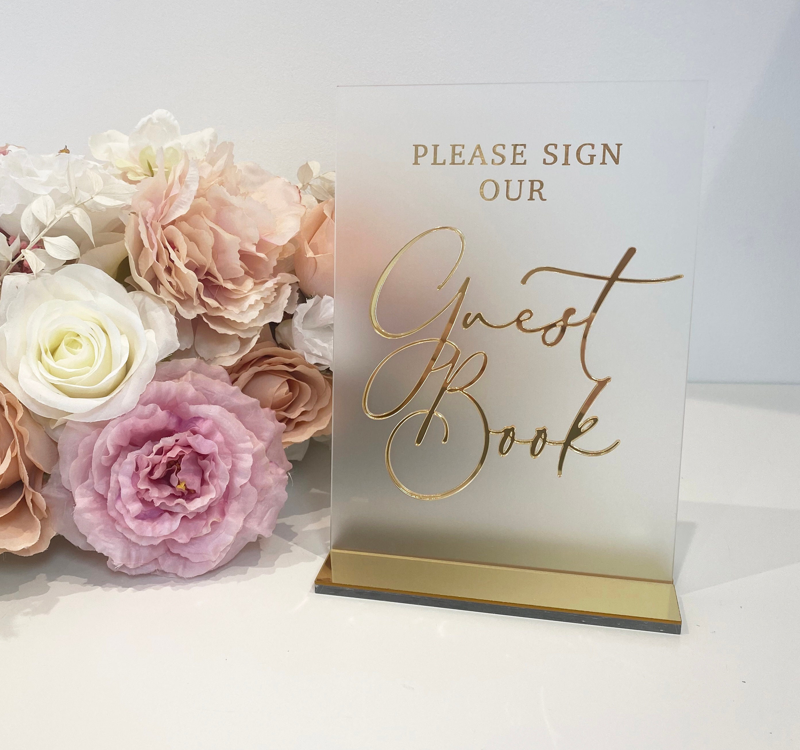 3D Acrylic Guestbook Sign Please Sign Our Guestbook Sign - Etsy