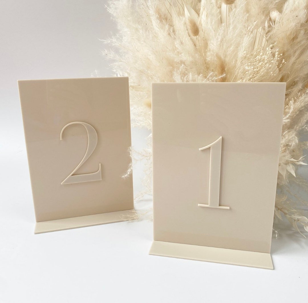 Acrylic 3D Table Numbers - Nude Blush- Arch Table Numbers- Nude Table ...
