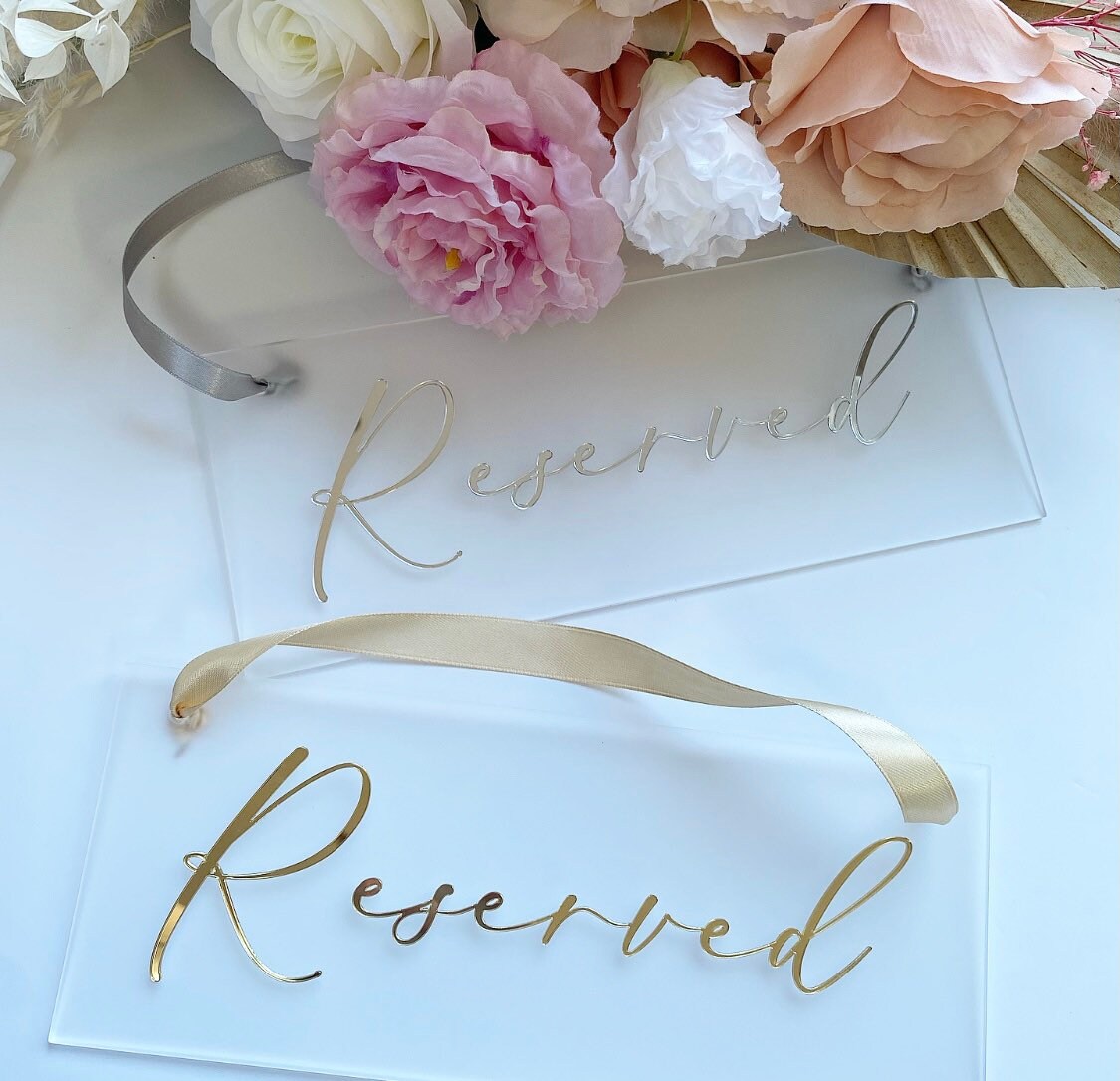 Reserved Signs 3D Mirrored Acrylic Sign Reserved Wedding - Etsy UK
