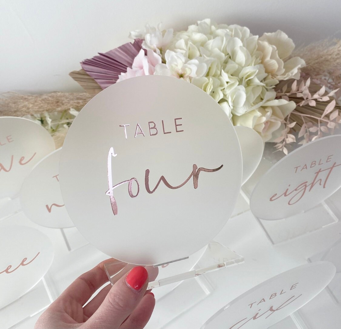 FROSTED Circular Table Numbers Perspex Acrylic Perspex - Etsy UK