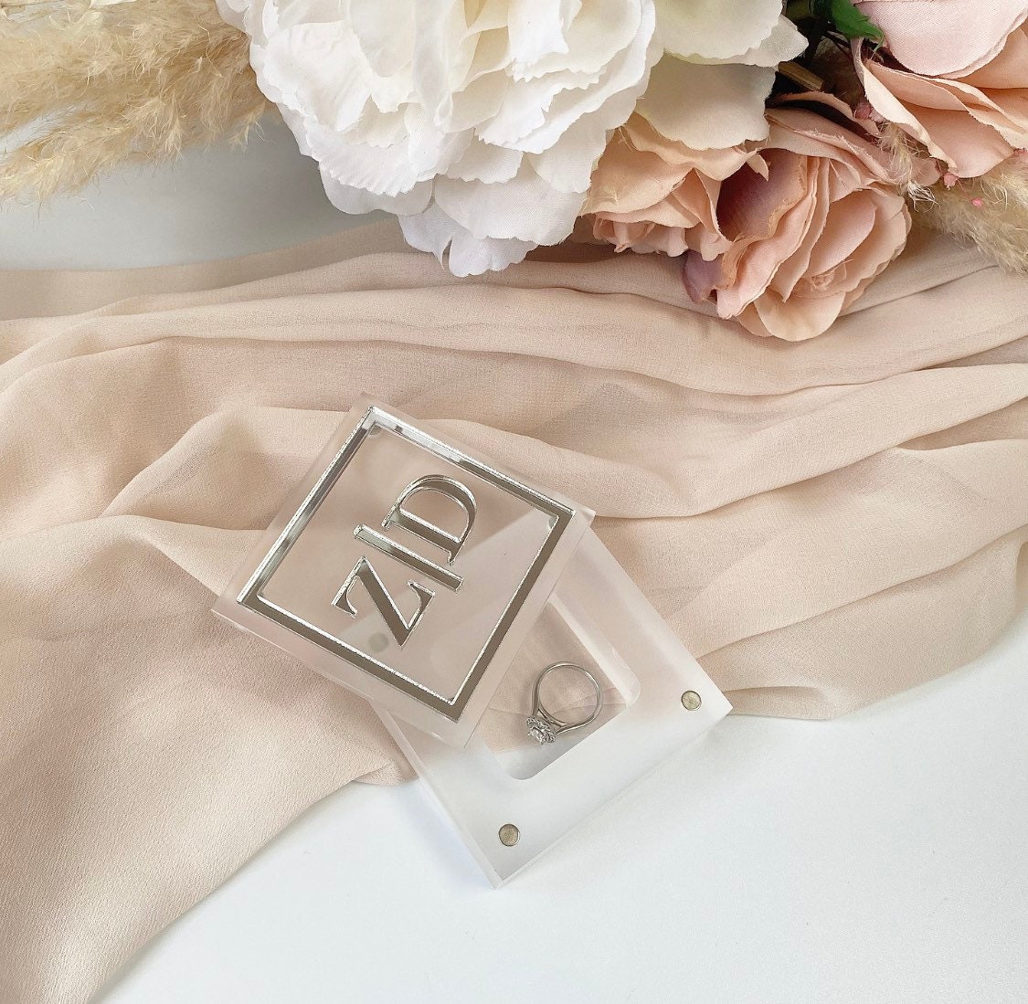 Luxury Acrylic Ring Box Wedding Ring Box Personalised - Etsy UK