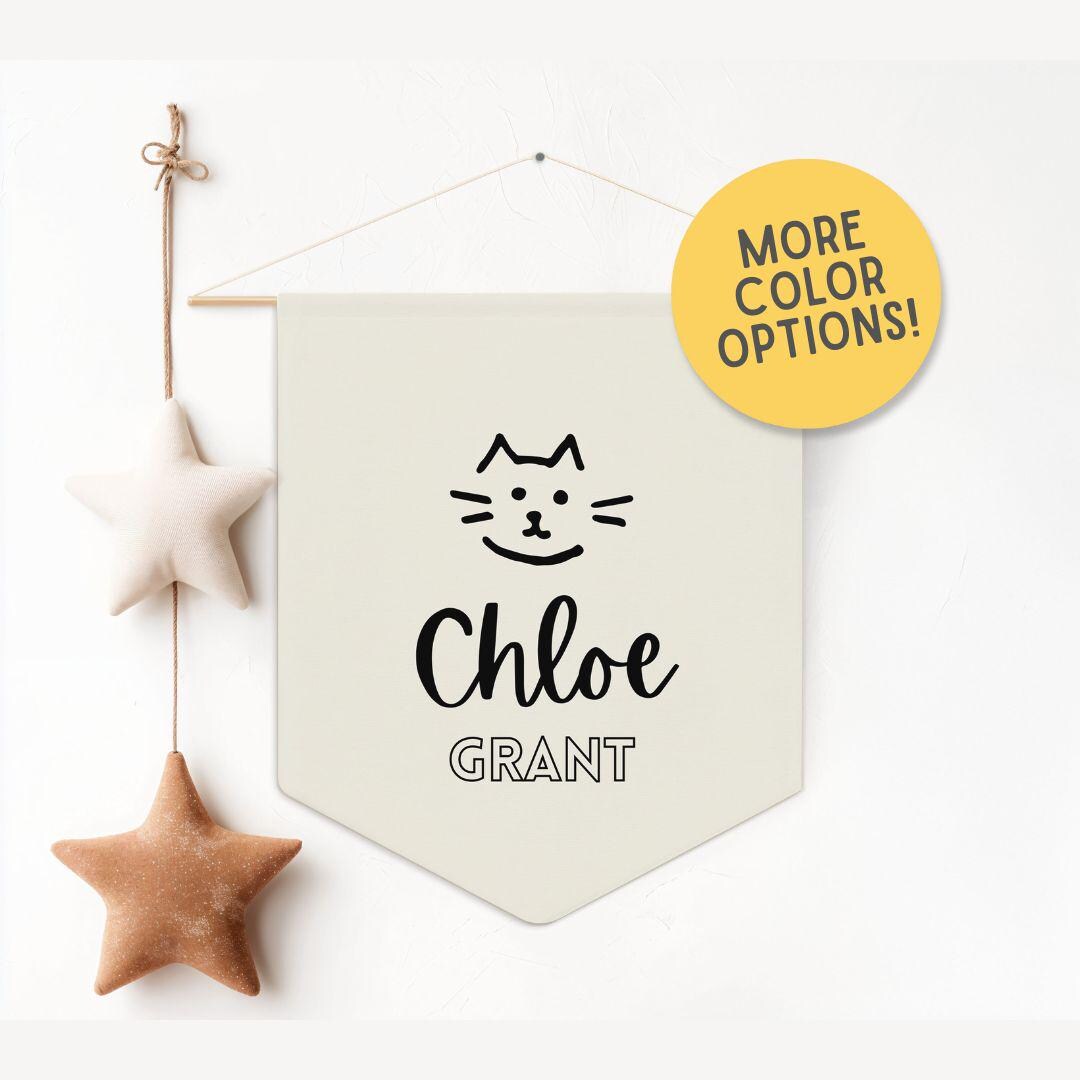 Personalized Animals Pennant, Name Custom Wall Banner, Pets Nursery ...