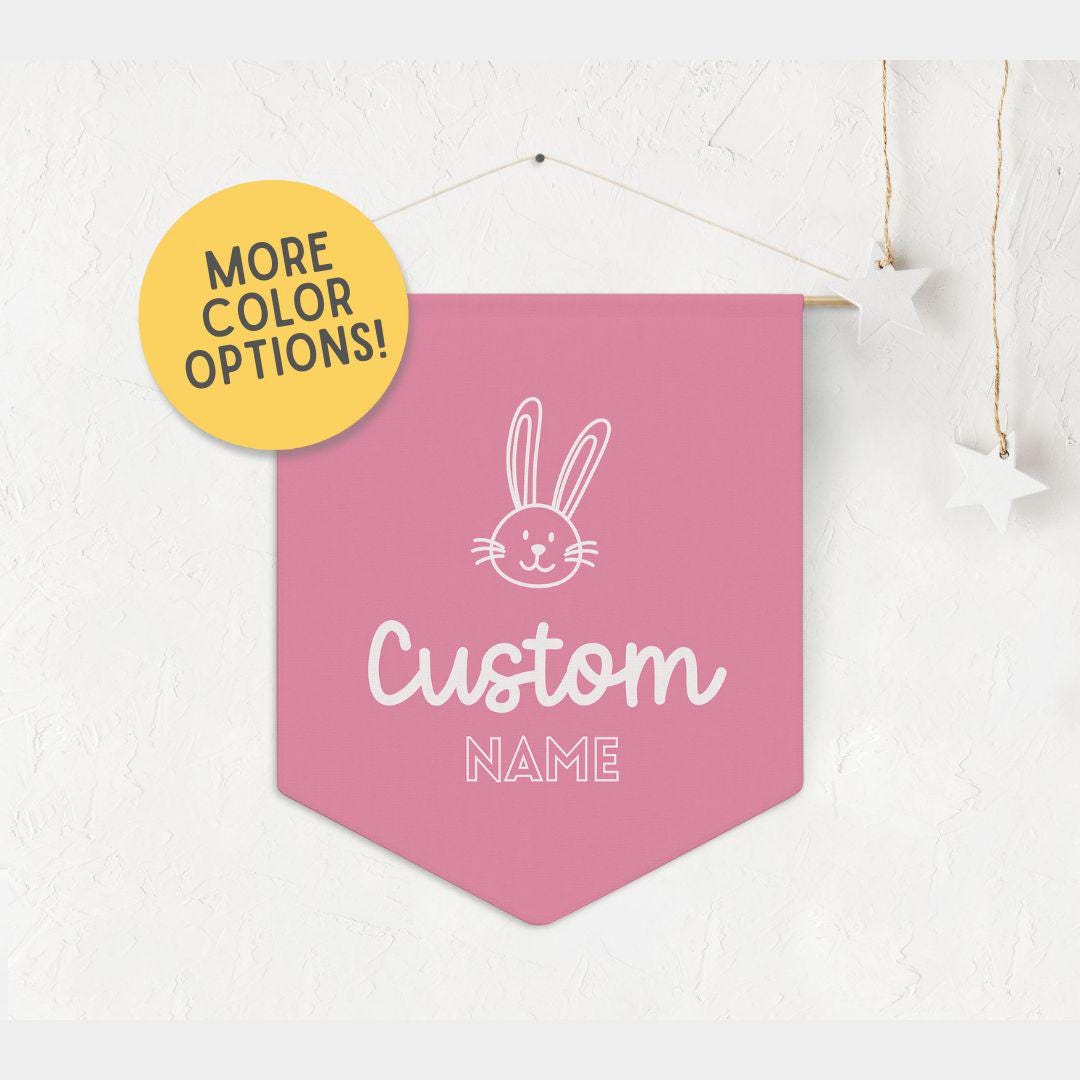 Custom Animals Pennant, Personalized Name Wall Banner, Pets Nursery ...