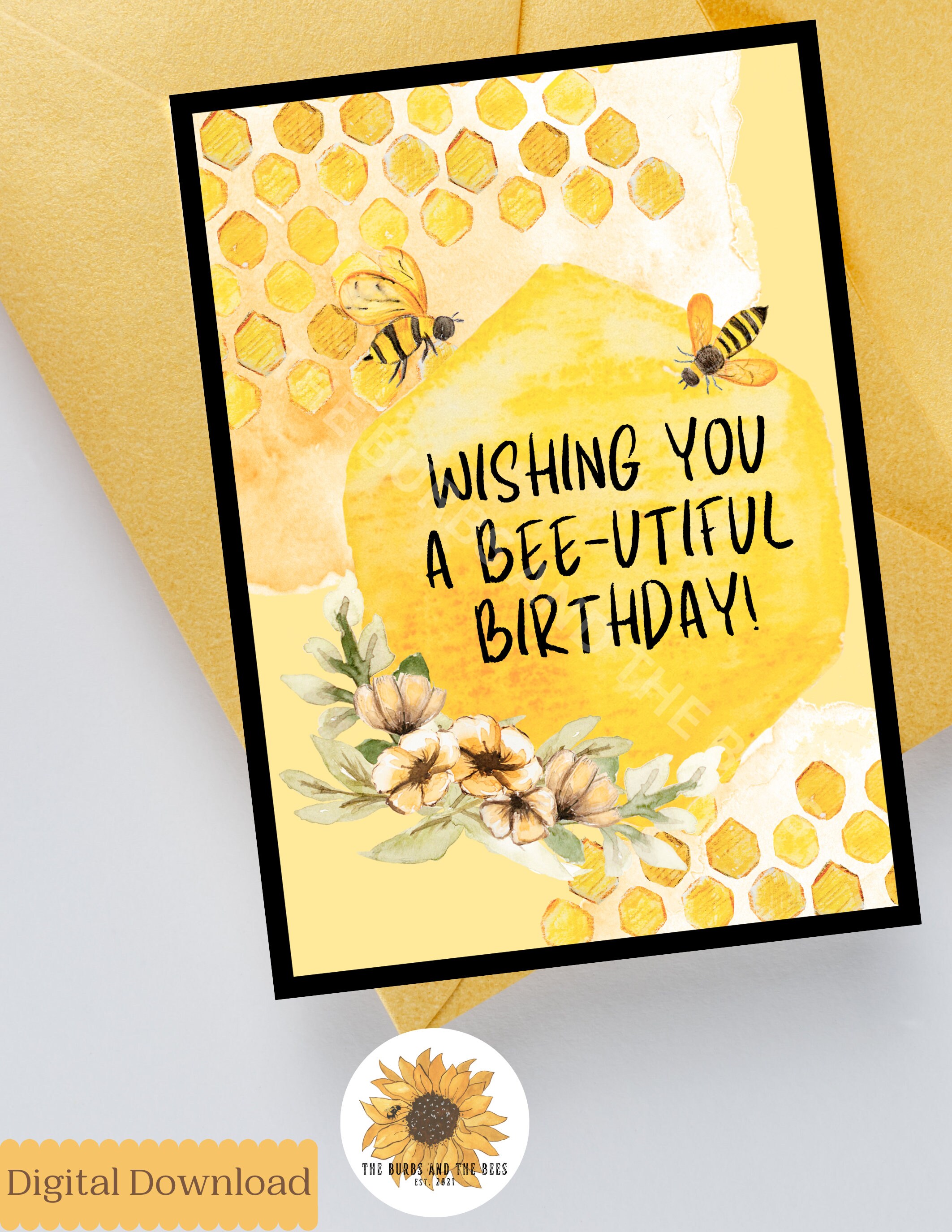 Bee Birthday Card, Cute Bee Card, Honey Bee Card, Bee Puns, Card for ...